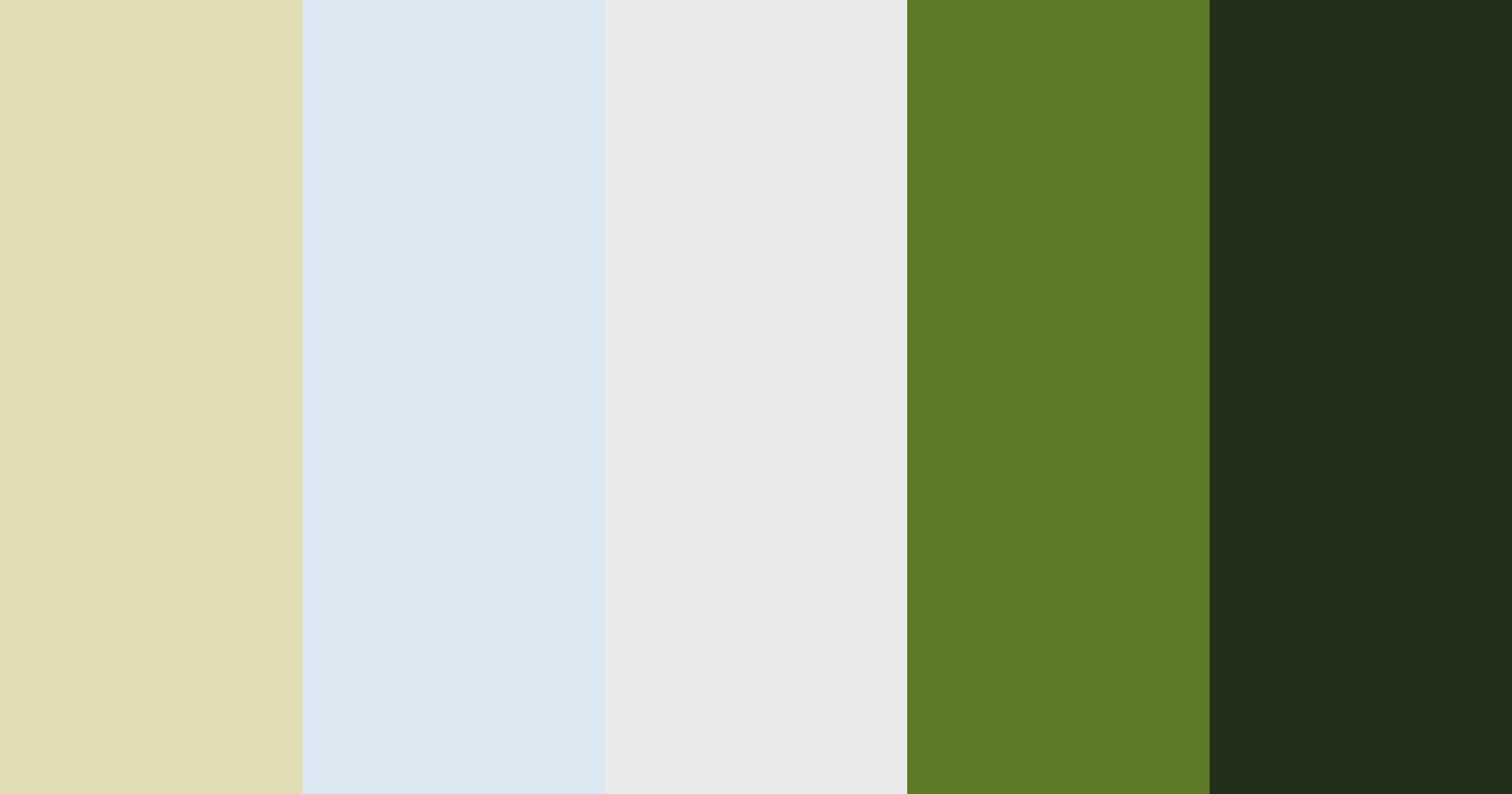 Color Palette generated based on #E2DCB4, #DCE8F1, #EAEAEA, #5D7B27 ...
