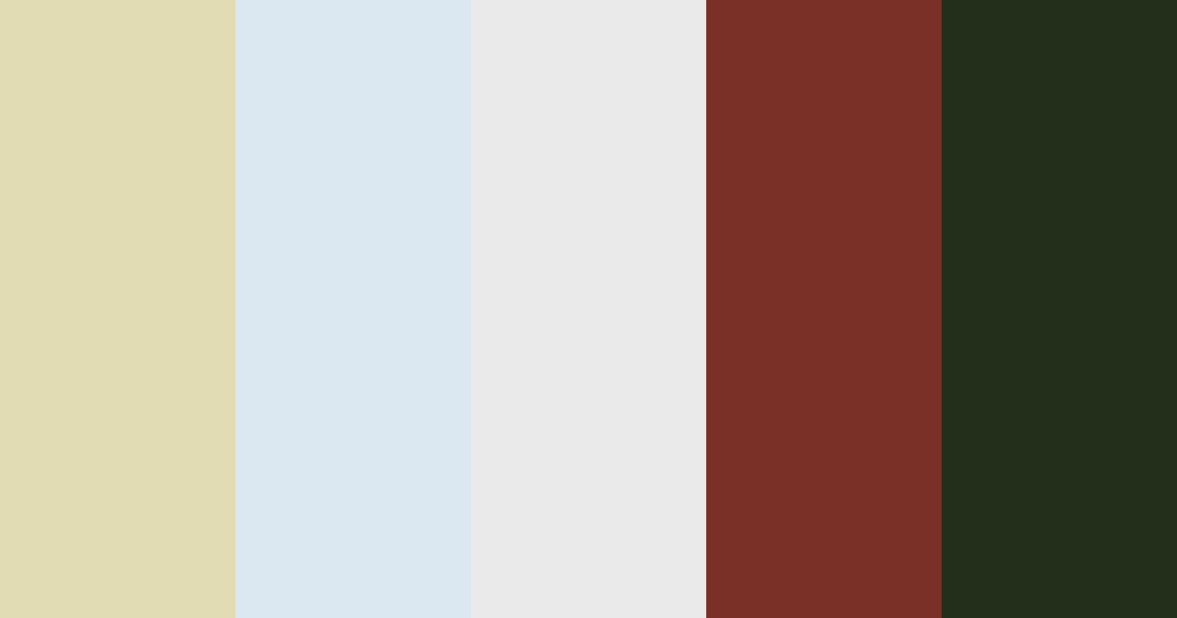 Color Palette generated based on #E2DCB4, #DCE8F1, #EAEAEA, #7A3027 ...