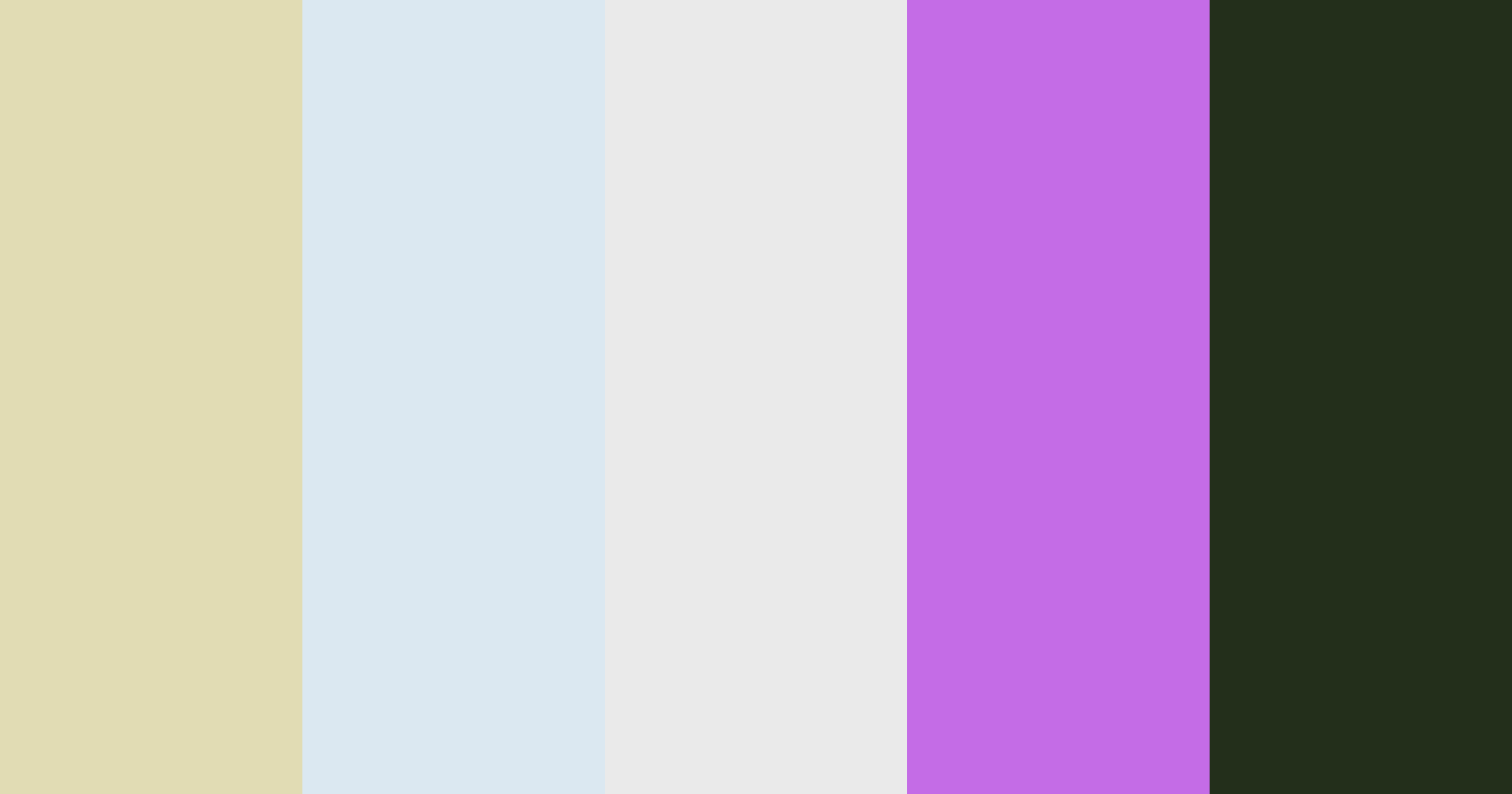 Color Palette generated based on #E2DCB4, #DCE8F1, #EAEAEA, #C36CE6 ...
