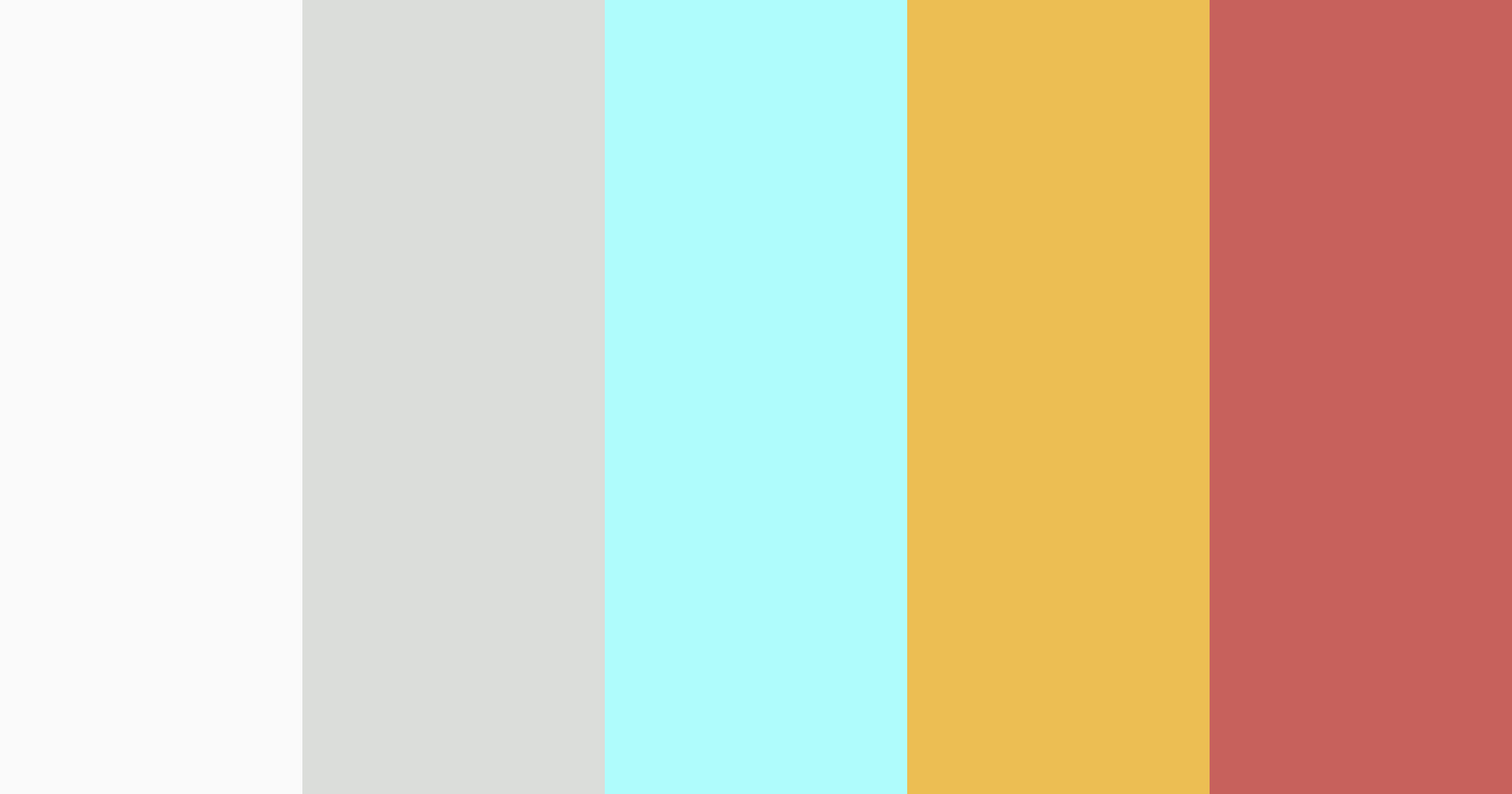 Color Palette generated based on #FAFAFA, #DBDDDA, #AFFCFC, #ECBE53 ...