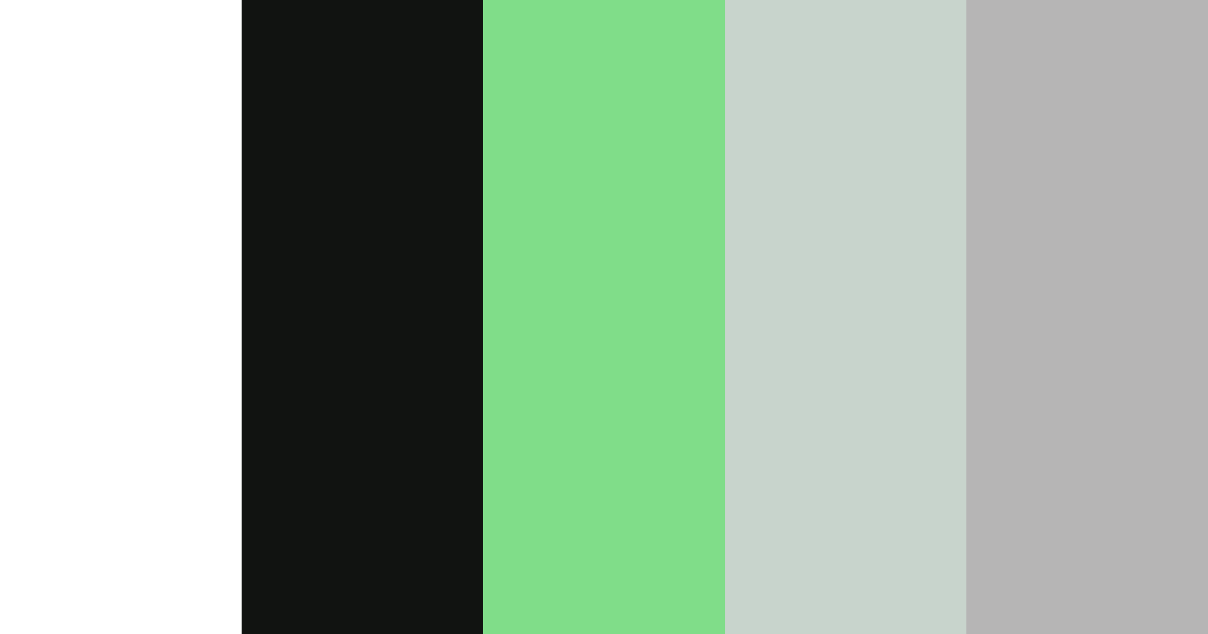 Color Palette generated based on #FFFFFF, #111311, #80DD89, #C8D4CC ...
