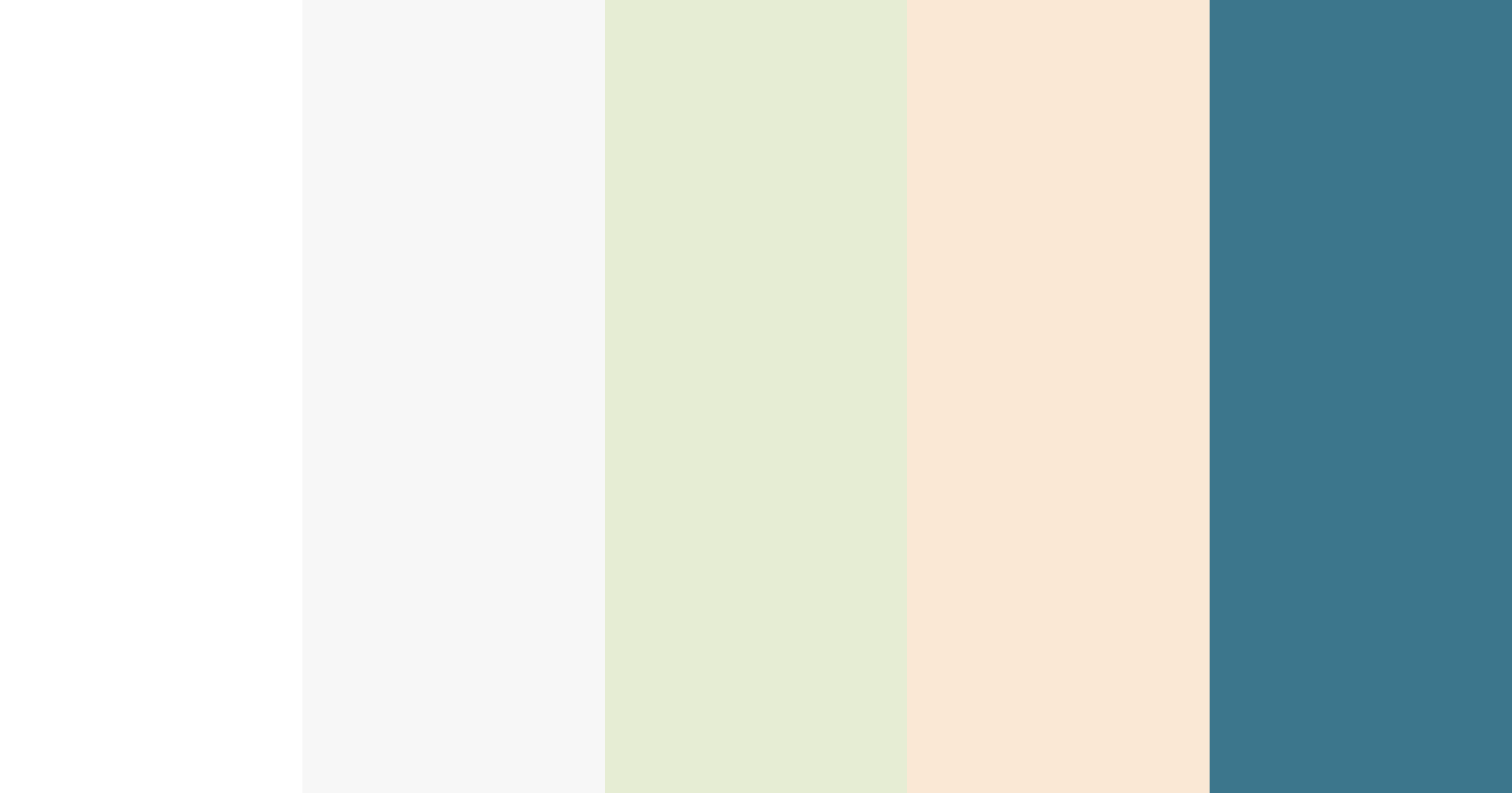 Color Palette generated based on #FFFFFF, #F7F7F7, #E6EDD4, #FAE8D5 ...